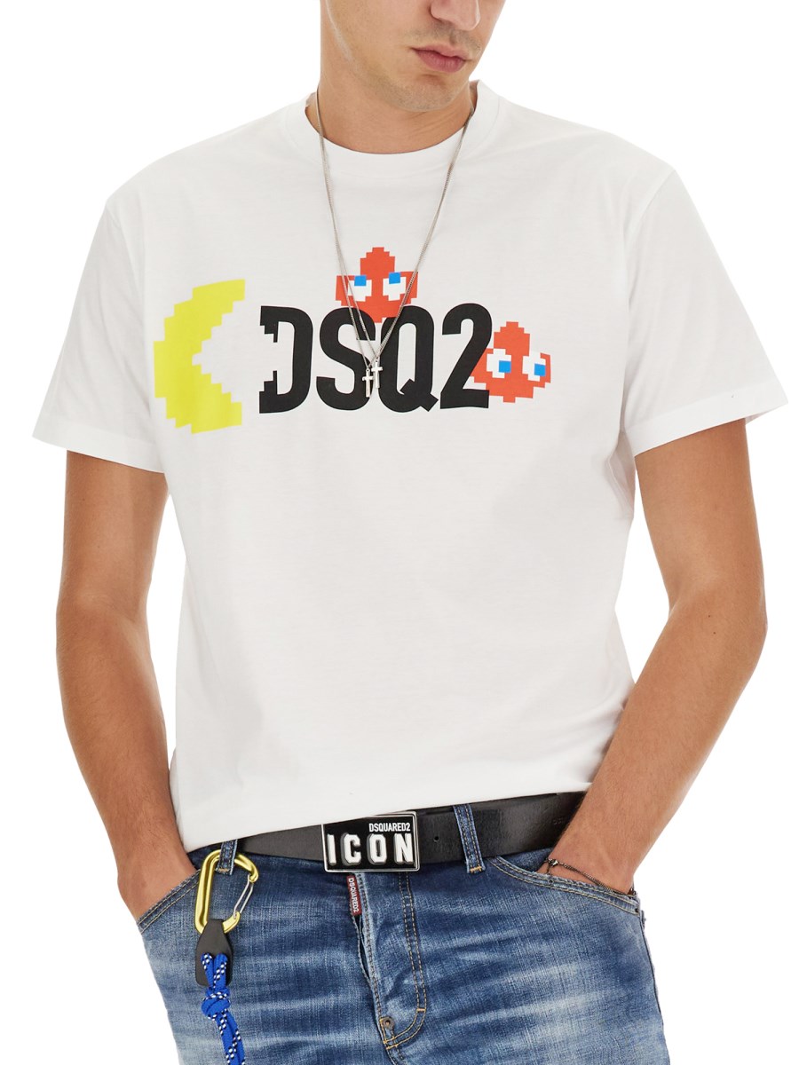 DSQUARED - DSQUARED X PAC-MAN COTTON T-SHIRT - Eleonora Bonucci