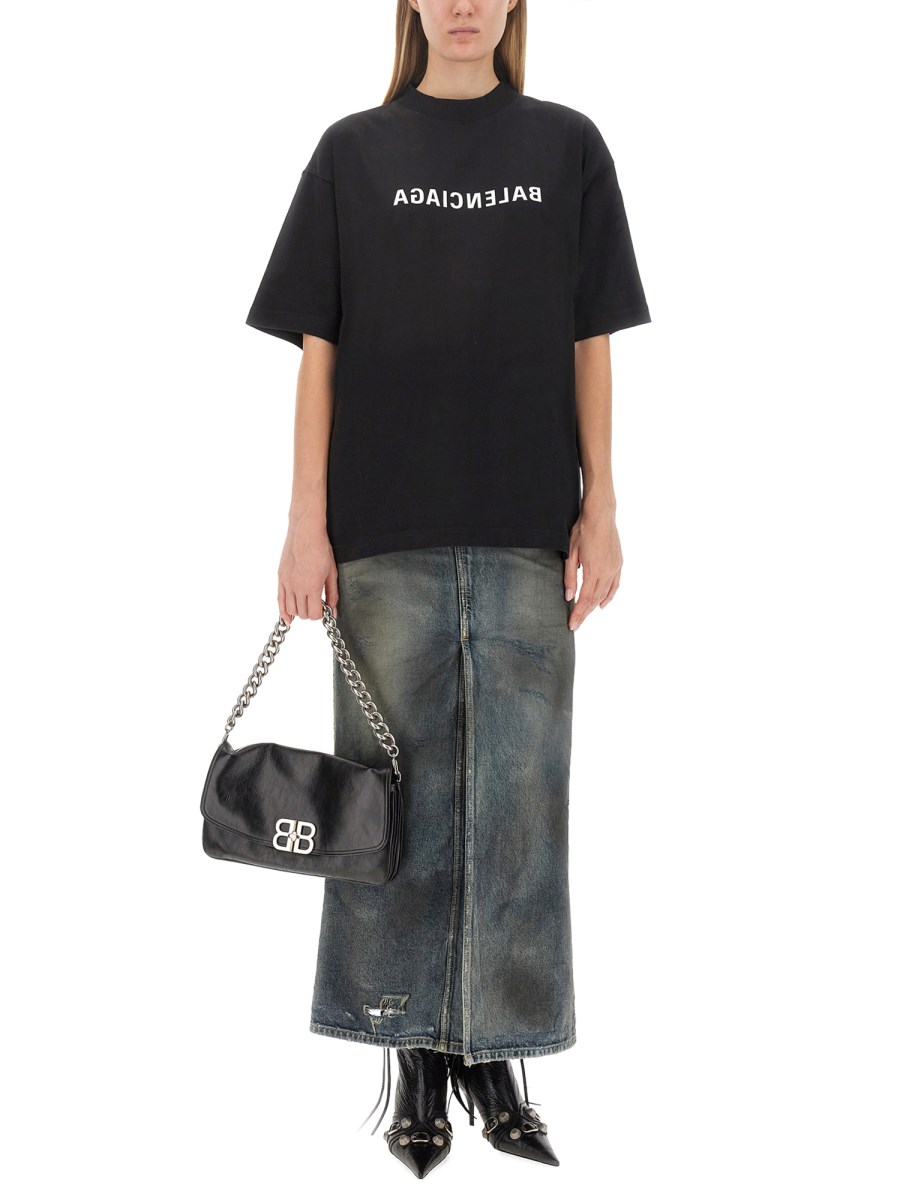 BALENCIAGA - T-SHIRT WITH LOGO - Eleonora Bonucci BALENCIAGA - T-SHIRT WITH LOGO - Eleonora Bonucci