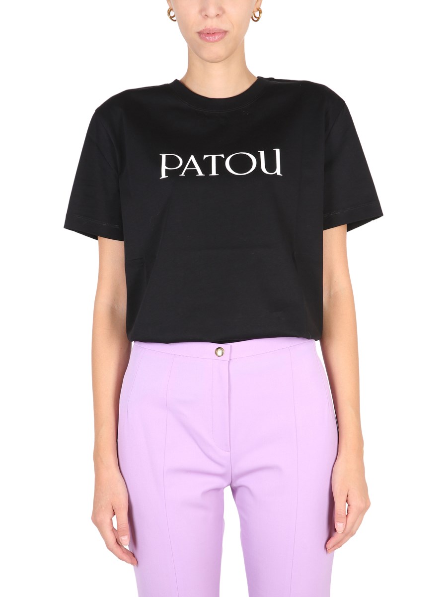 PATOU - COTTON JERSEY T-SHIRT WITH LOGO PRINT - Eleonora Bonucci
