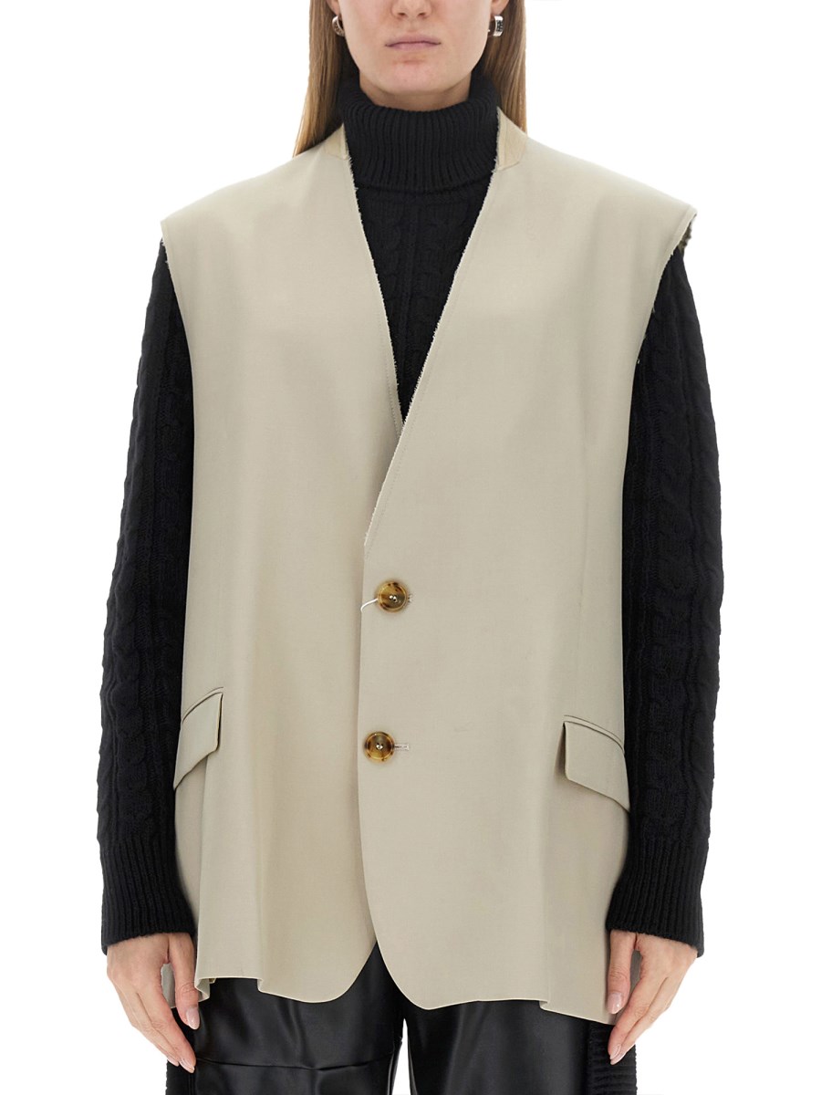 MM6 MAISON MARGIELA - SINGLE-BREASTED WOOL TAILORING VEST - Eleonora ...