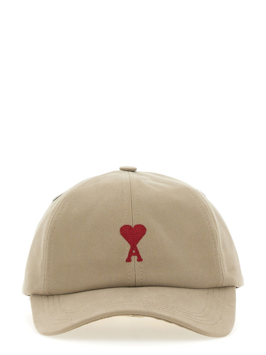 AMI PARIS - COTTON BASEBALL CAP WITH LOGO EMBROIDERY - Eleonora Bonucci