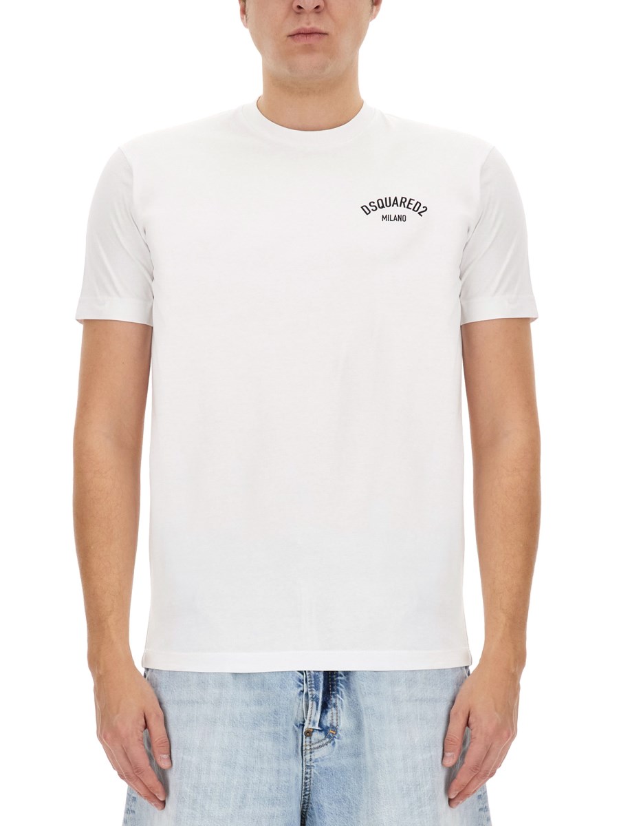 DSQUARED - COTTON T-SHIRT WITH LOGO PRINT - Eleonora Bonucci