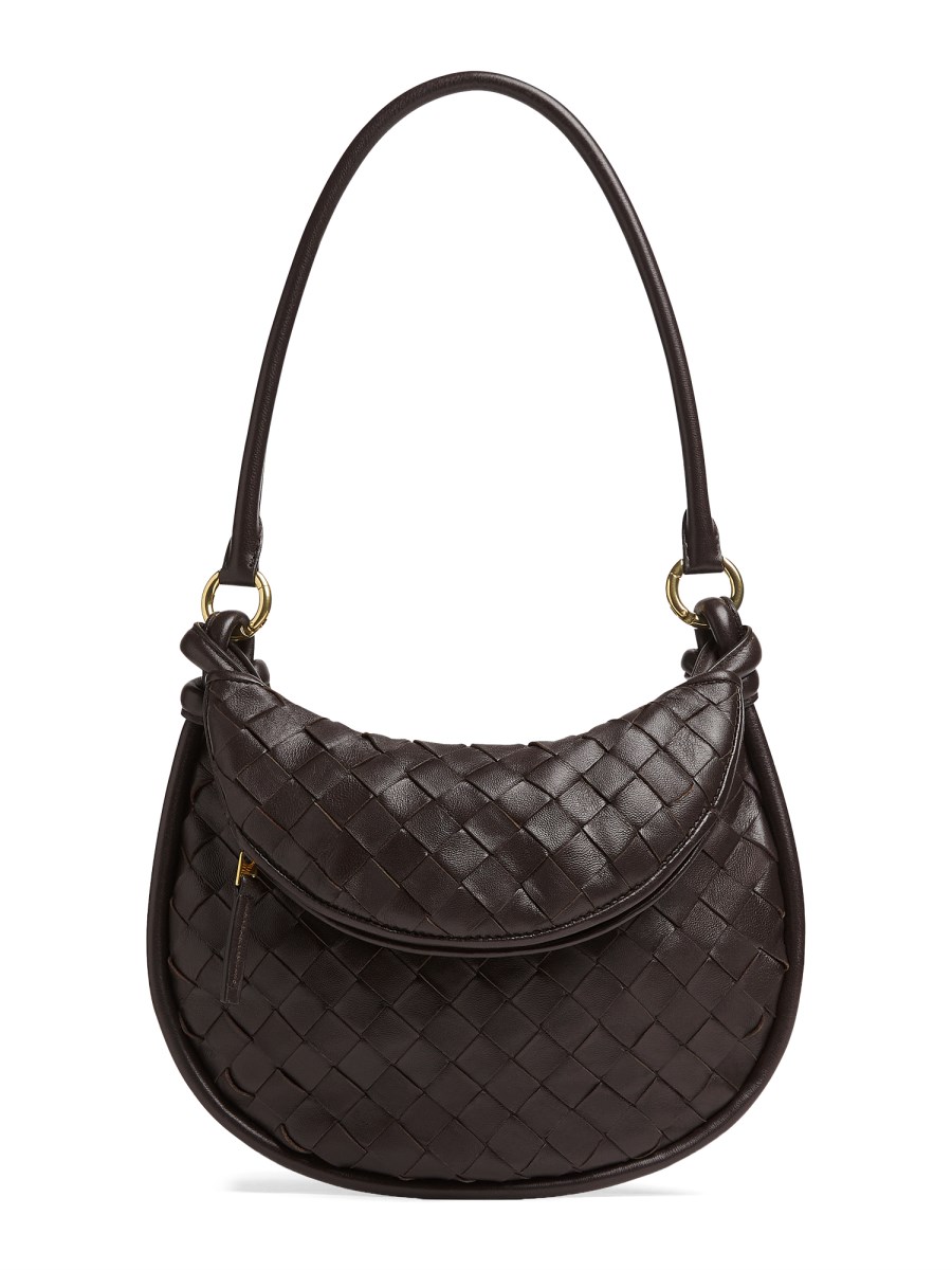 BOTTEGA VENETA - SMALL LEATHER "CUFFLINKS" BAG WITH WOVEN PATTERN ...