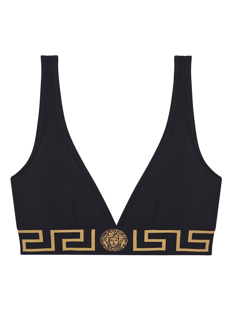 VERSACE - BRALETTE IN COTONE STRETCH CON BORDO GRECA E MEDUSA ...