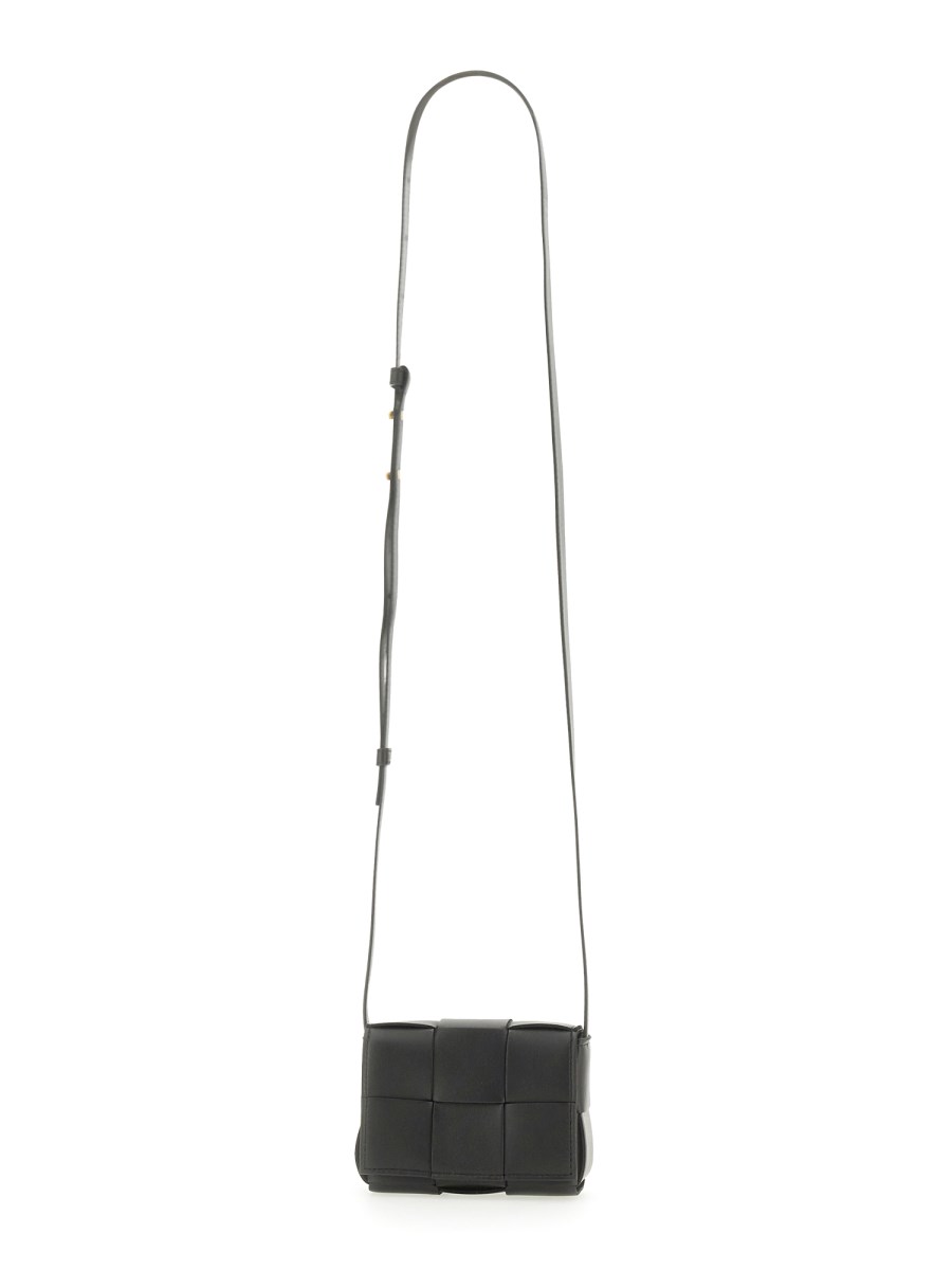 BOTTEGA VENETA - "CASSETTE" MINI LEATHER SHOULDER BAG WITH WOVEN ...