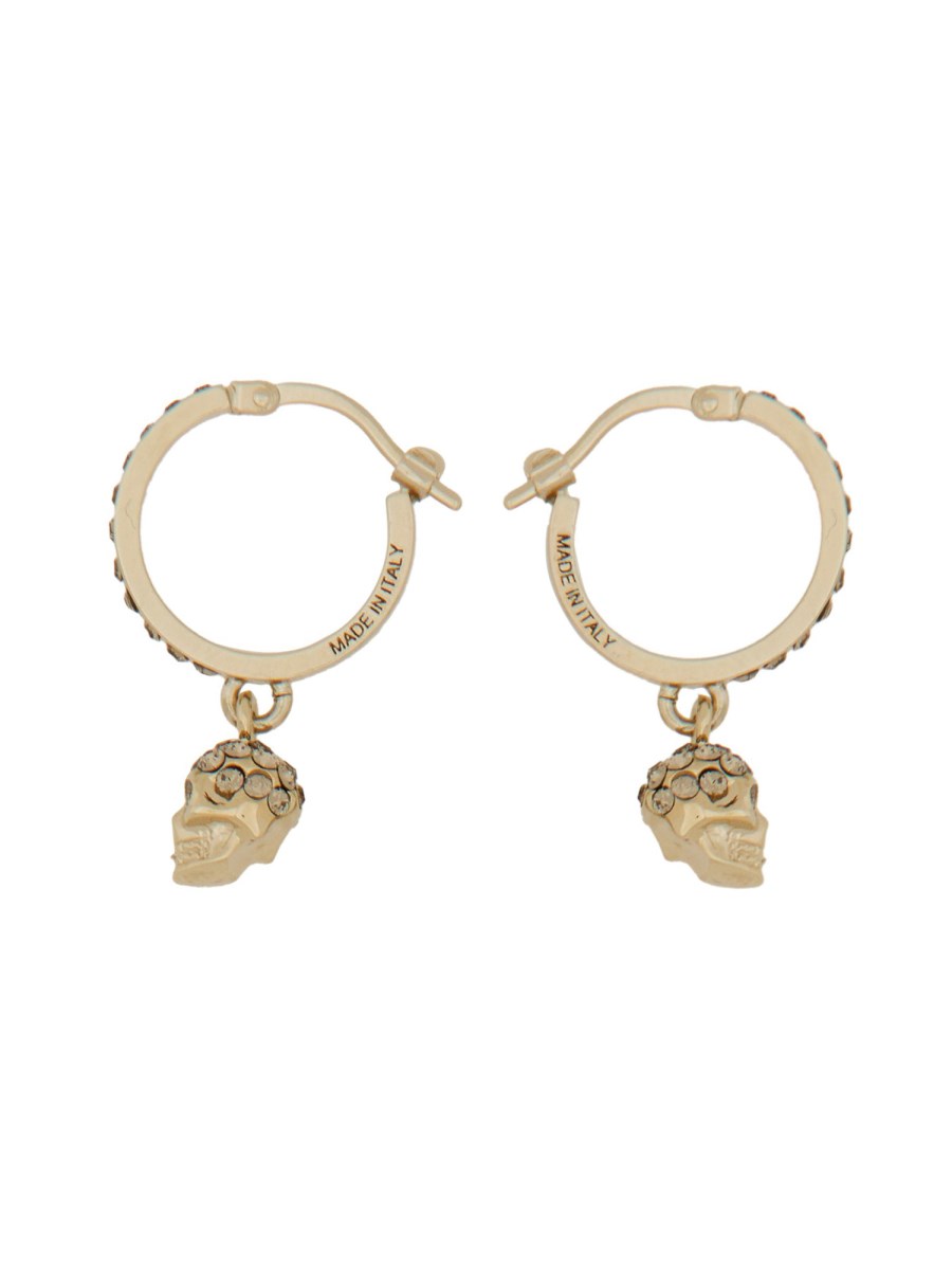 ALEXANDER McQUEEN BRASS SKULL HOOP EARRINGS Eleonora Bonucci