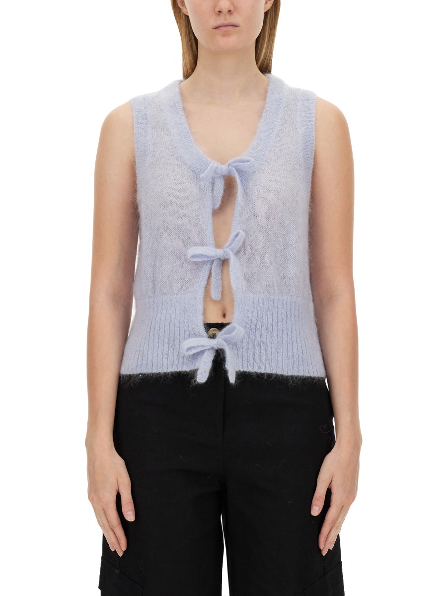 GANNI - MOHAIR BOW VEST - Eleonora Bonucci