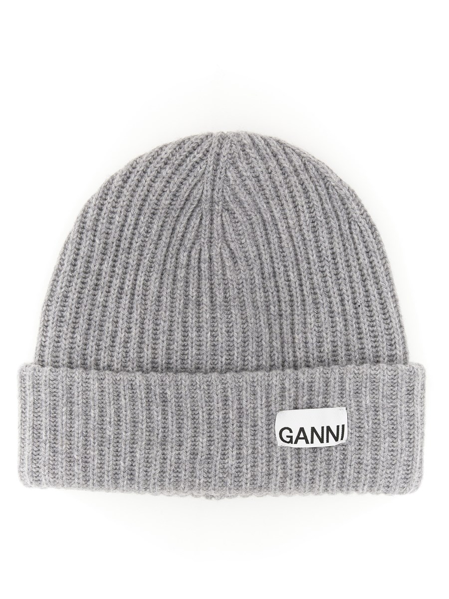 GANNI - WOOL CAP WITH LOGO - Eleonora Bonucci