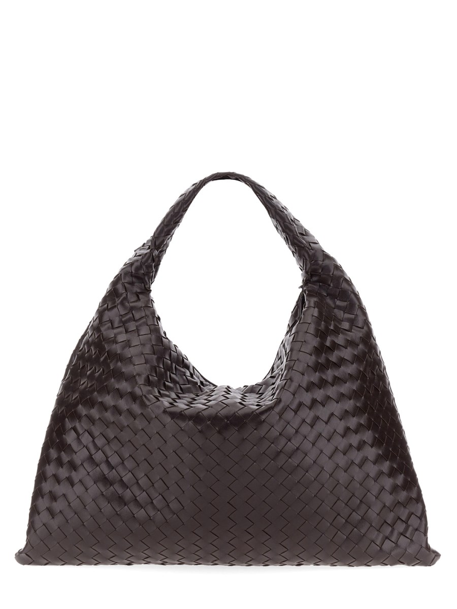 BOTTEGA VENETA - LARGE LEATHER "HOP" BAG WITH WOVEN WORKMANSHIP ...