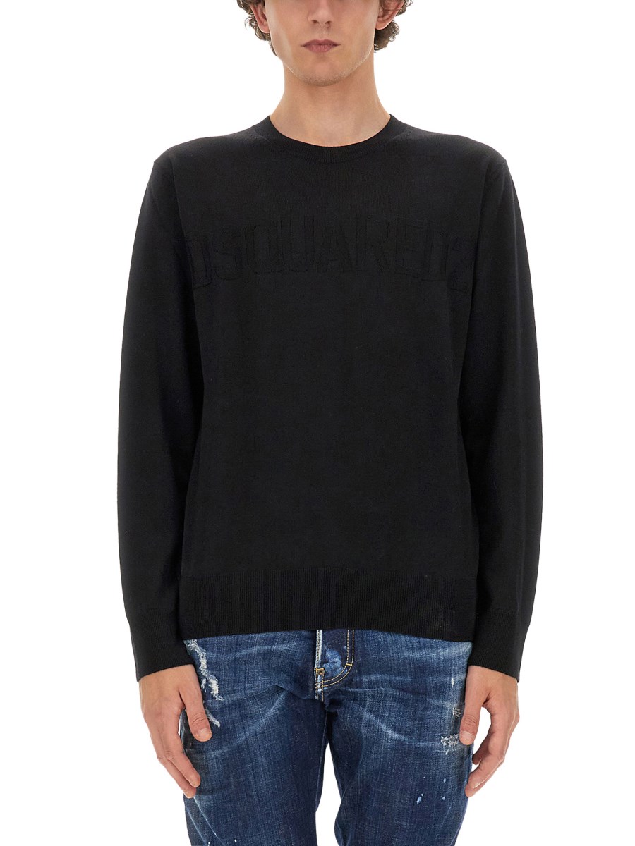 DSQUARED - WOOL LOGO SWEATER - Eleonora Bonucci